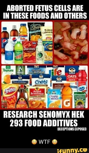 ABORTED FETUS CELLS ARE IN THESE FOODS AND OTHERS RESEARCH SENOMYX HEK ...