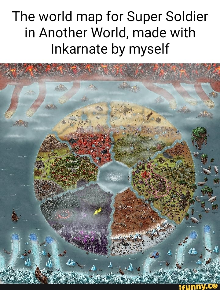 The world map for Super Soldier in Another World, made with Inkarnate ...