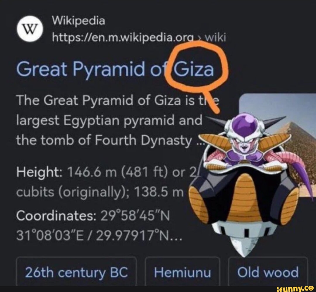 Wikipedia wiki Great Pyramid of The Great Pyramid of Giza is te largest ...