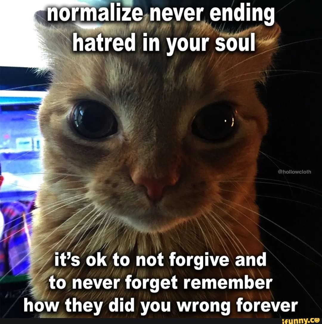 Normalize never ending hatred in your soul it's ok to not forgive and ...