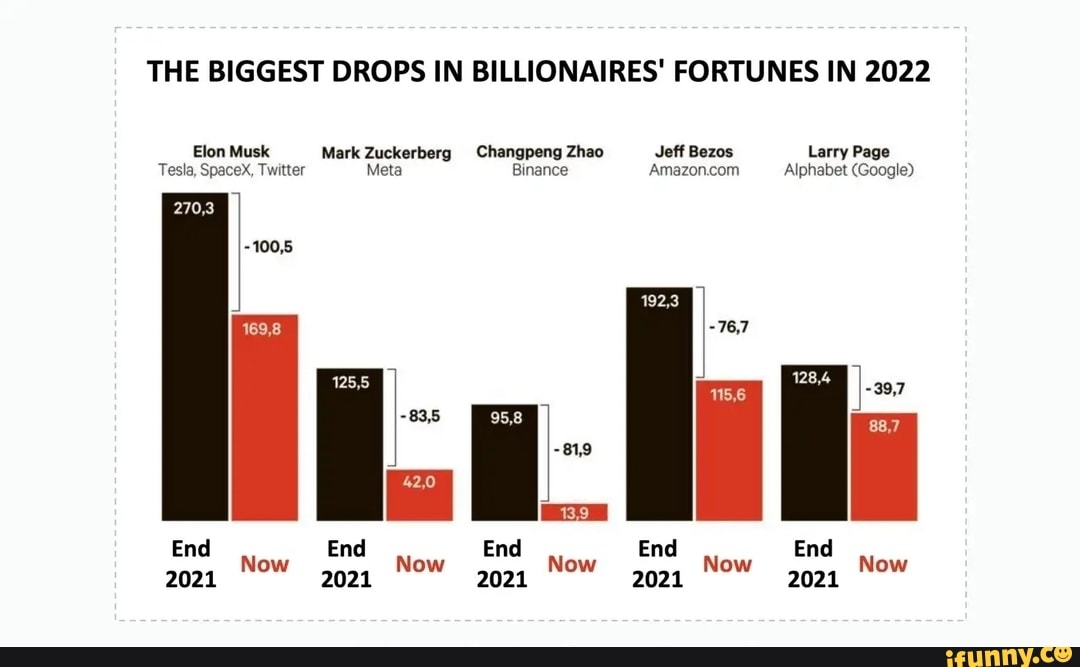 THE BIGGEST DROPS IN BILLIONAIRES' FORTUNES IN 2022 Elon Musk Mark ...