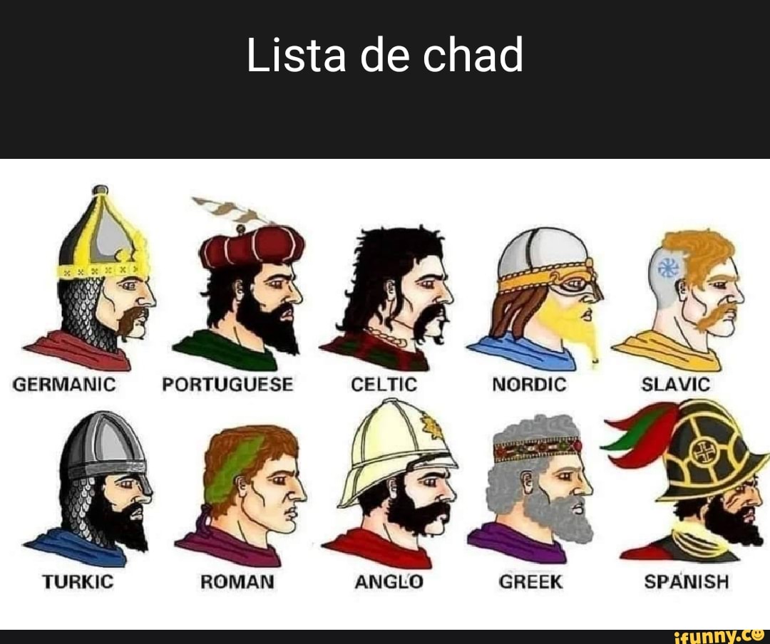 Lista de chad GERMANIC PORTUGUESE CELTIC NORDIC SLAVIC TURKIC ROMAN ...