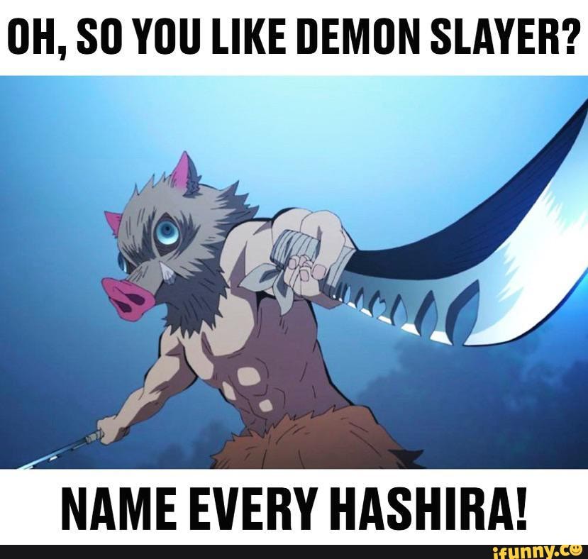 OH, SO YOU LIKE DEMON SLAYER? NAME EVERY HASHIRA! - iFunny