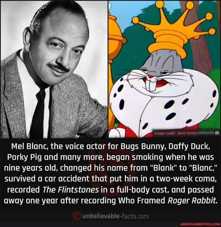 Mel Blanc, the voice actor for Bugs Bunny, Daffy Duck, Porky Pig and ...