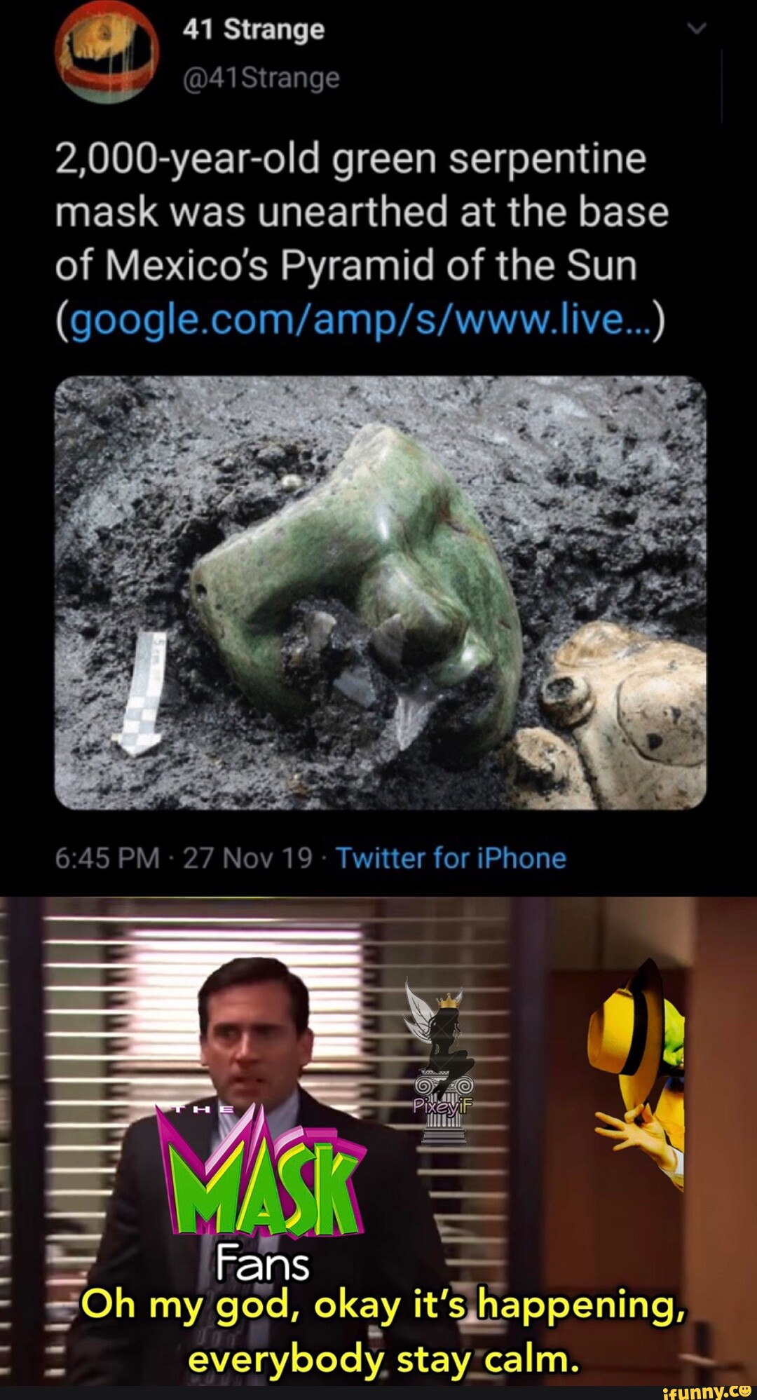 41 Strange @4 1Strange 2,000-year-old green serpentine mask was ...