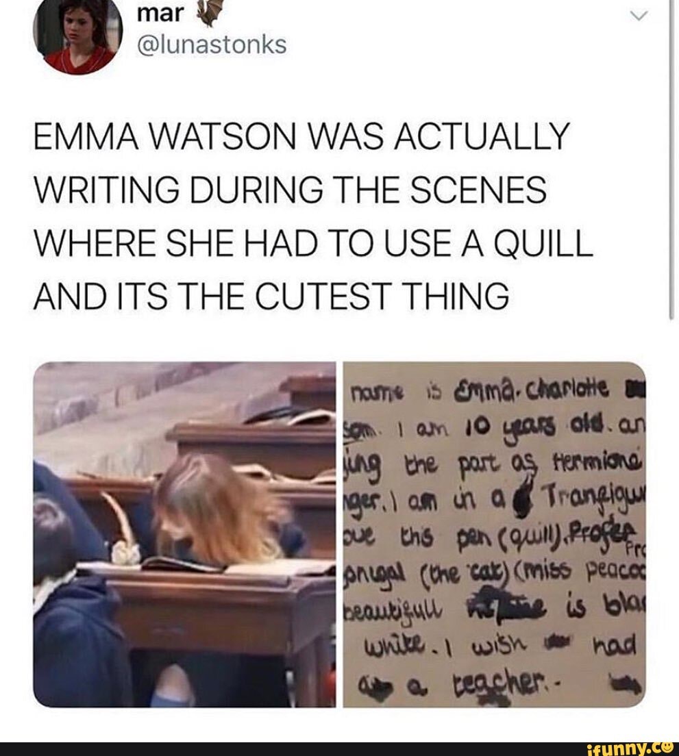 EMMA WATSON WAS ACTUALLY WRITING DURING THE SCENES WHERE SHE HAD TO USE ...