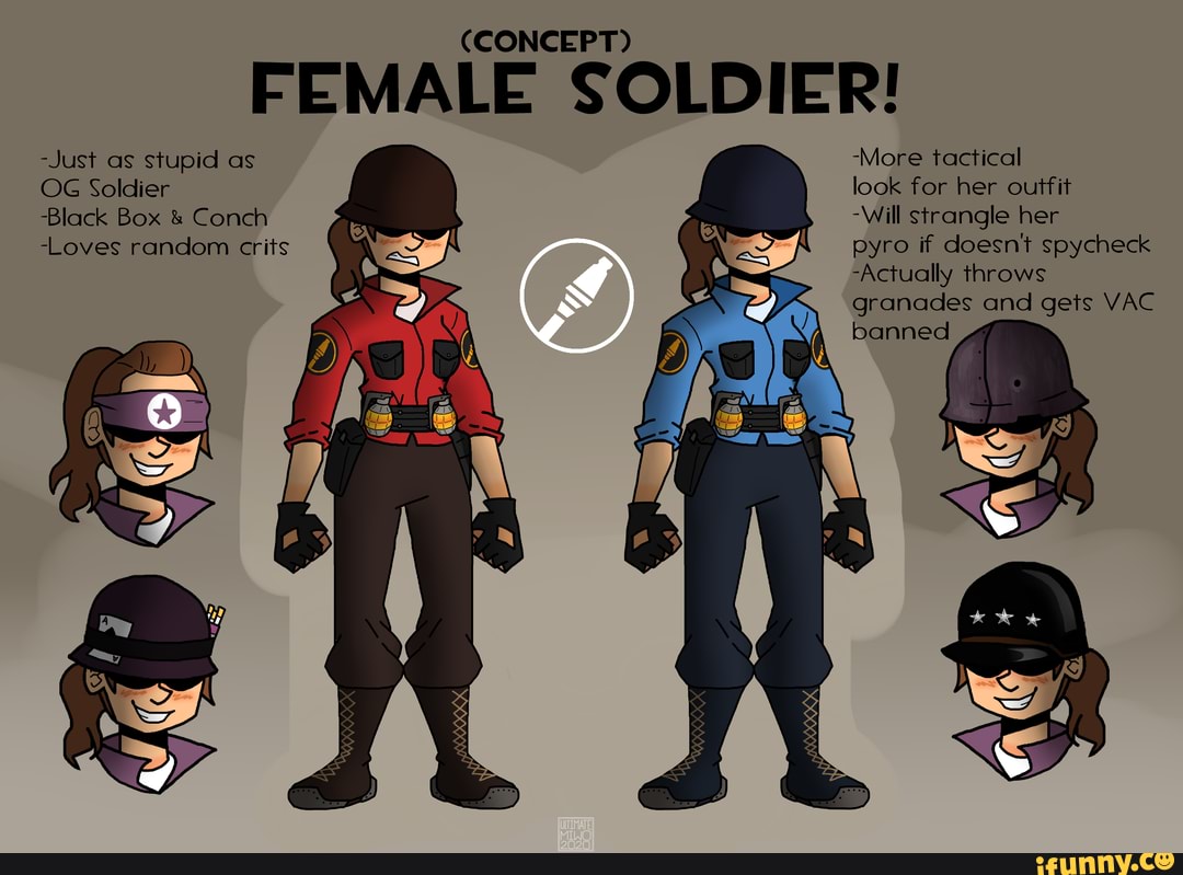 (CONCEPT) FEMALE SOLDIER! -More tactical look for her outfit -Will ...
