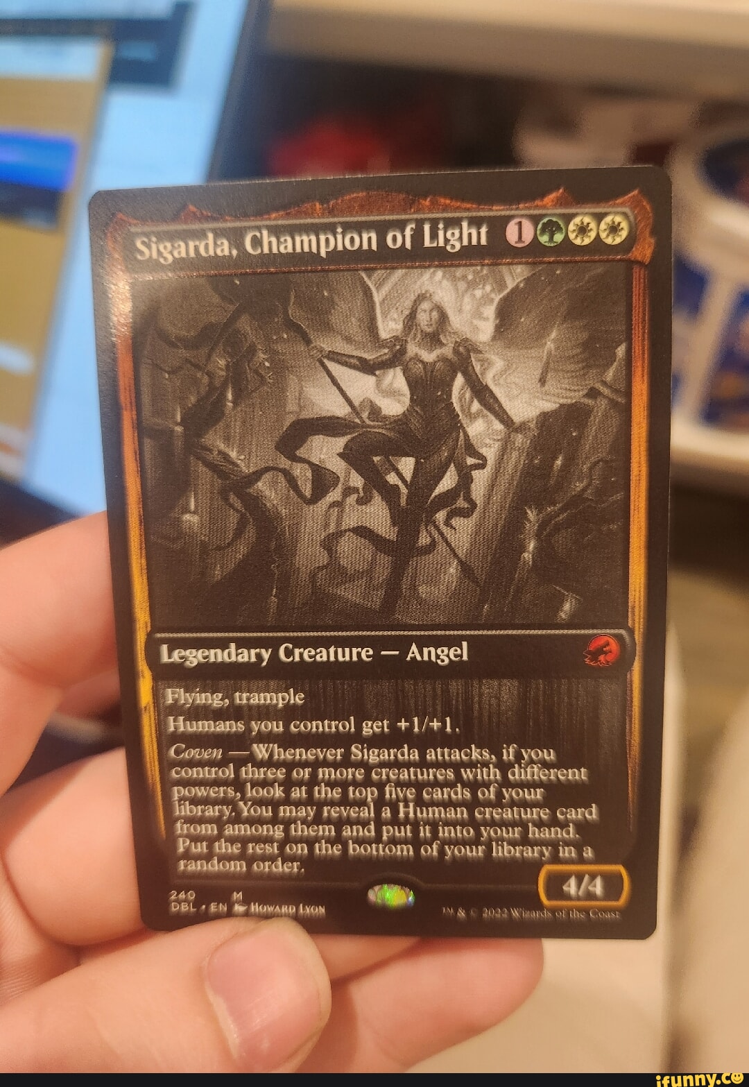 Champton of Light Legendary Creature - Angel Plying, trample Humans you ...