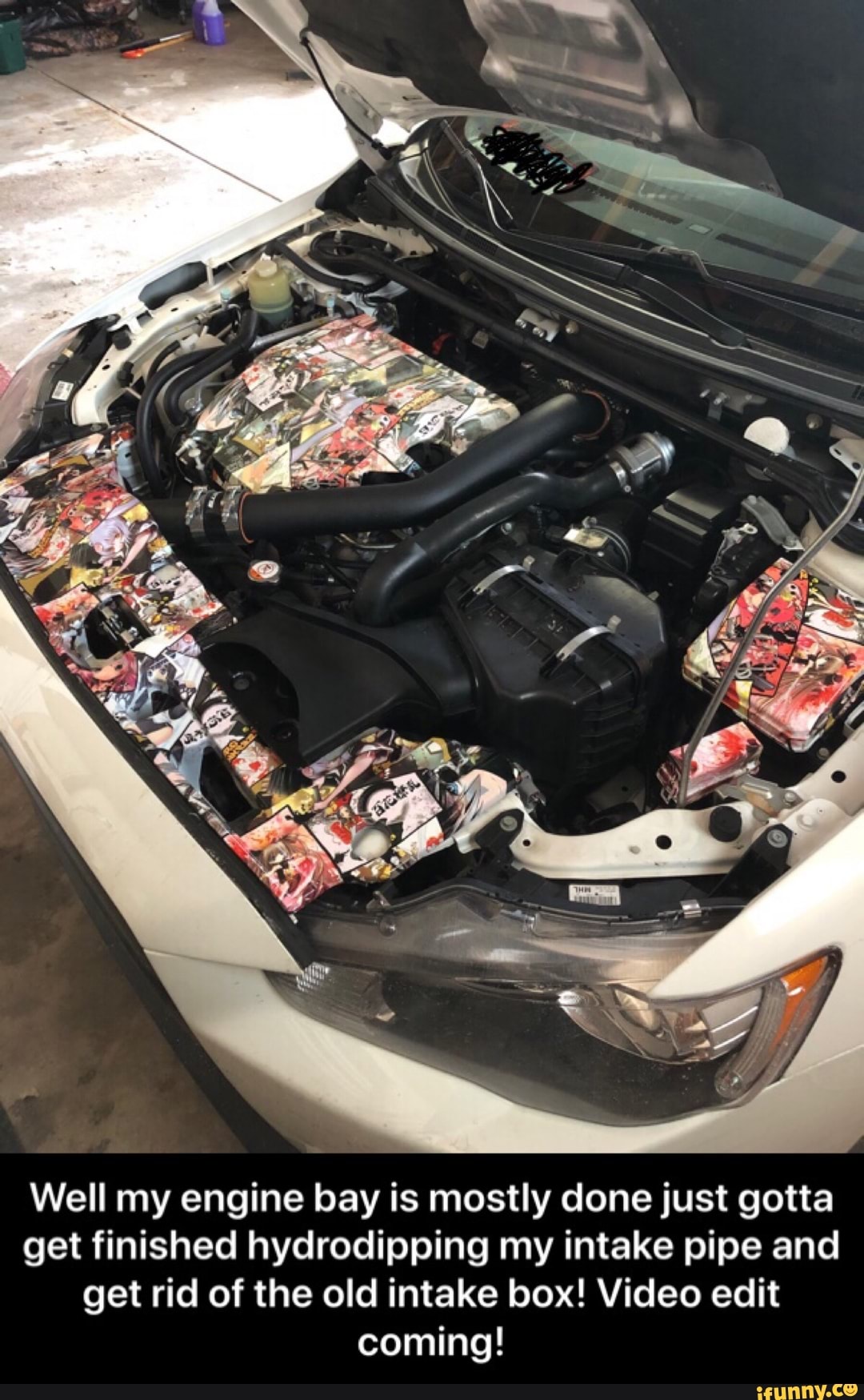 Well my engine bay is mostly done just gotta get finished hydrodipping ...