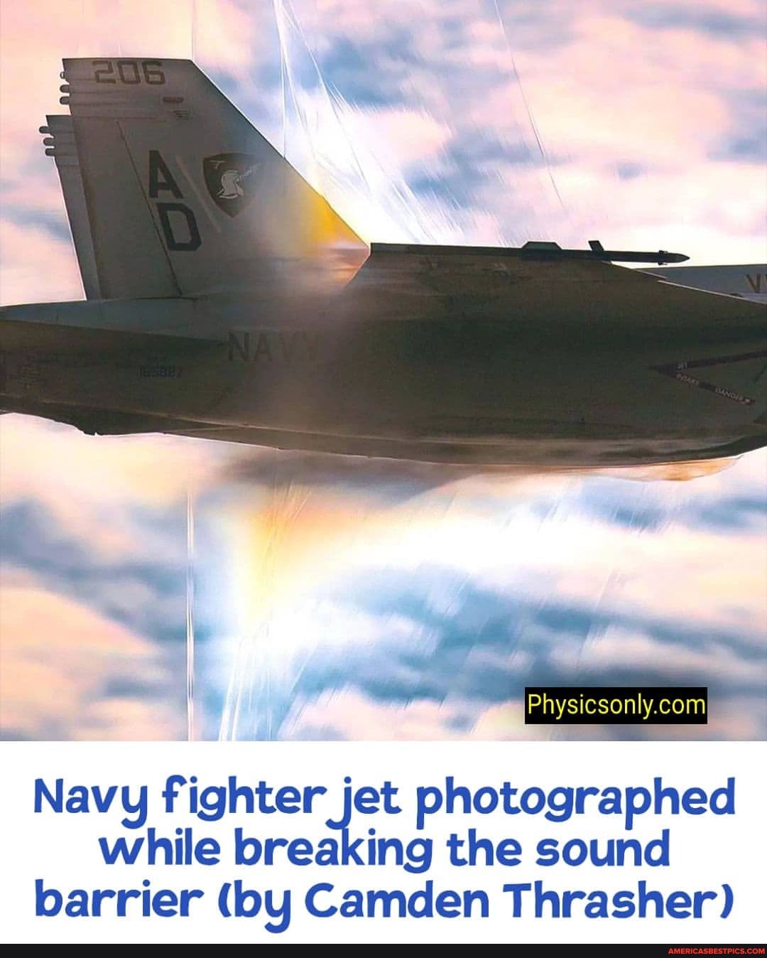 Navy fighter jet photographed while breaking the sound barrier (by ...