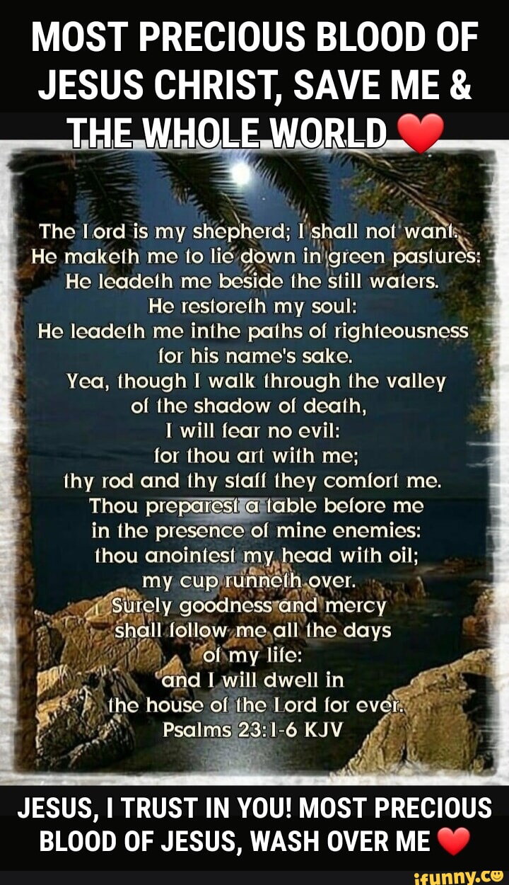 MOST PRECIOUS BLOOD OF JESUS CHRIST, SAVE ME & THE, WHOLE WORLD. The I ...