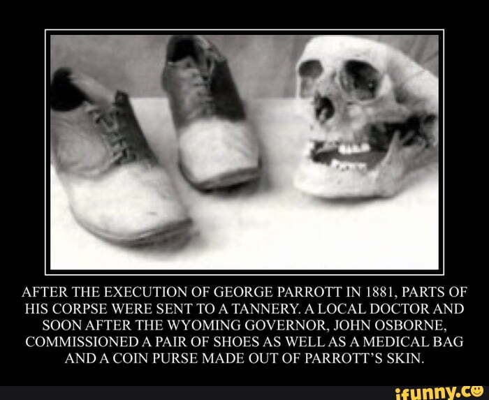 AFTER THE EXECUTION OF GEORGE PARROTT IN 1881, PARTS OF HIS CORPSE WERE ...