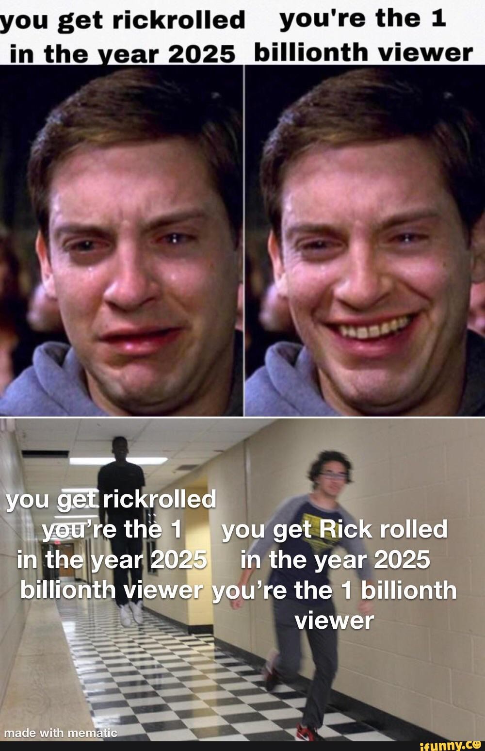 You get rickrolled you're the in the year 2025 billionth viewer you get ...