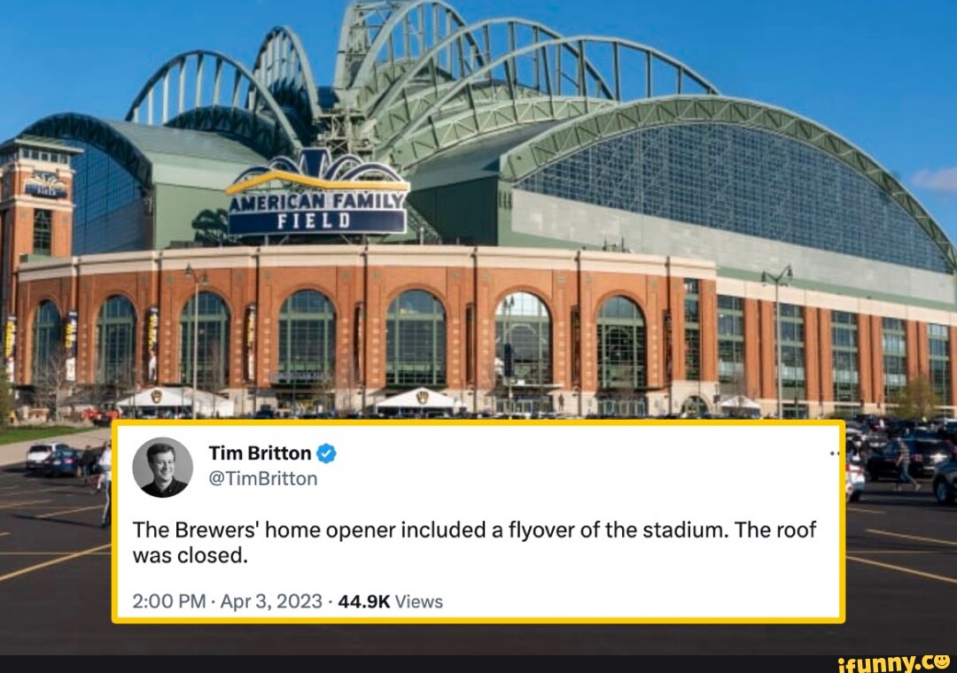 Tim Britton @ @TimBritton The Brewers' home opener included a flyover ...