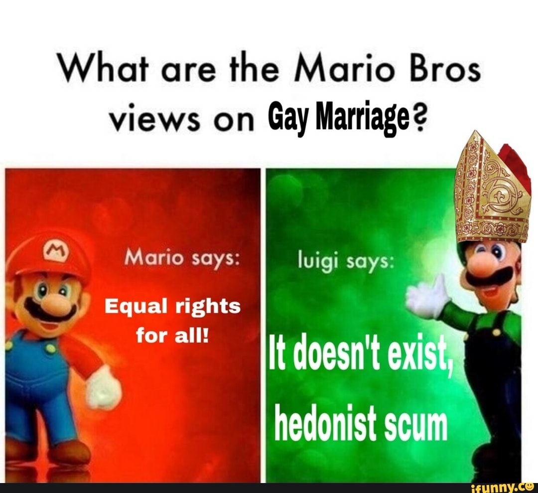 What are the Mario Bros Mario says: luigi says: I 'ably Equal rights ...