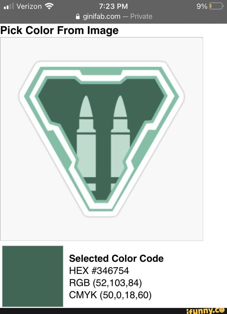 PM - Private Pick Color From Image Selected Color Code HEX #346754 RGB ...
