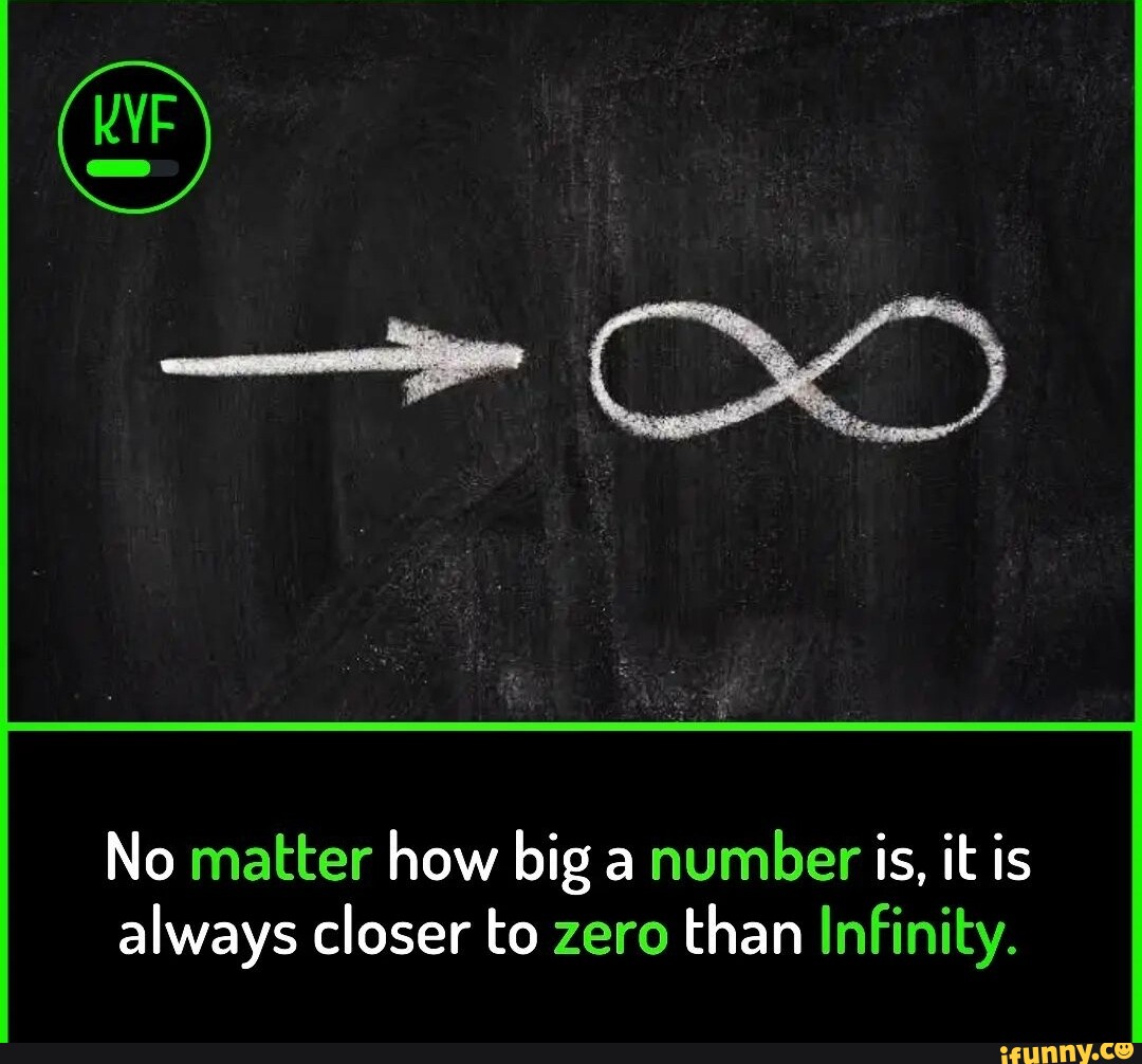 No matter how big a number is, it is always closer to zero than ...