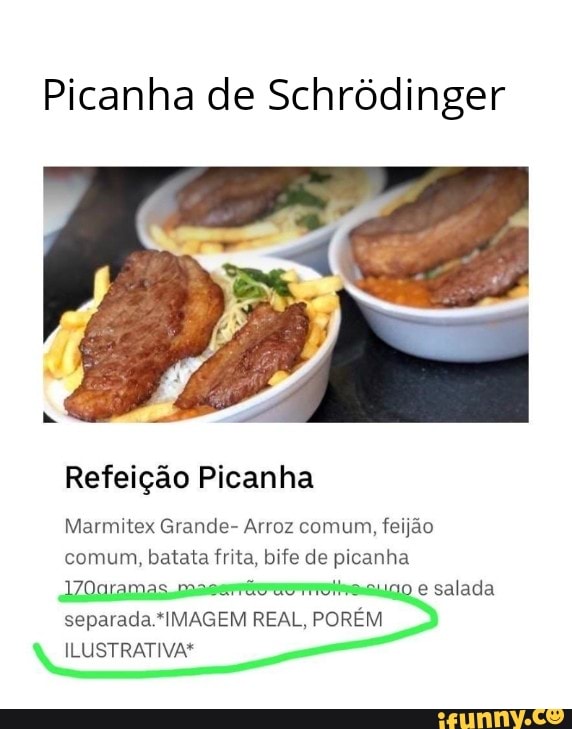 Picanha de Schrôdinger Refeição Picanha Marmitex Grande- Arroz comum ...
