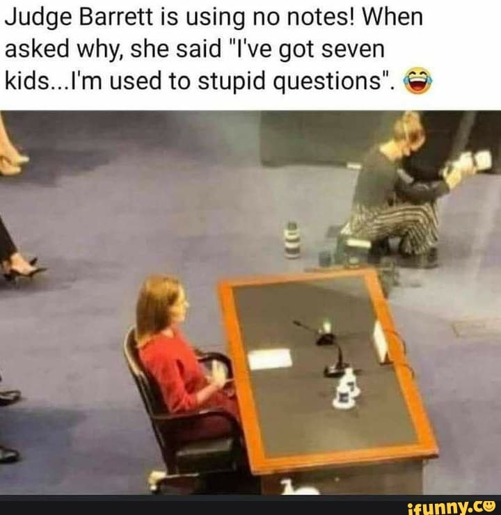 Judge Barrett is using no notes! When asked why, she said "I've got ...