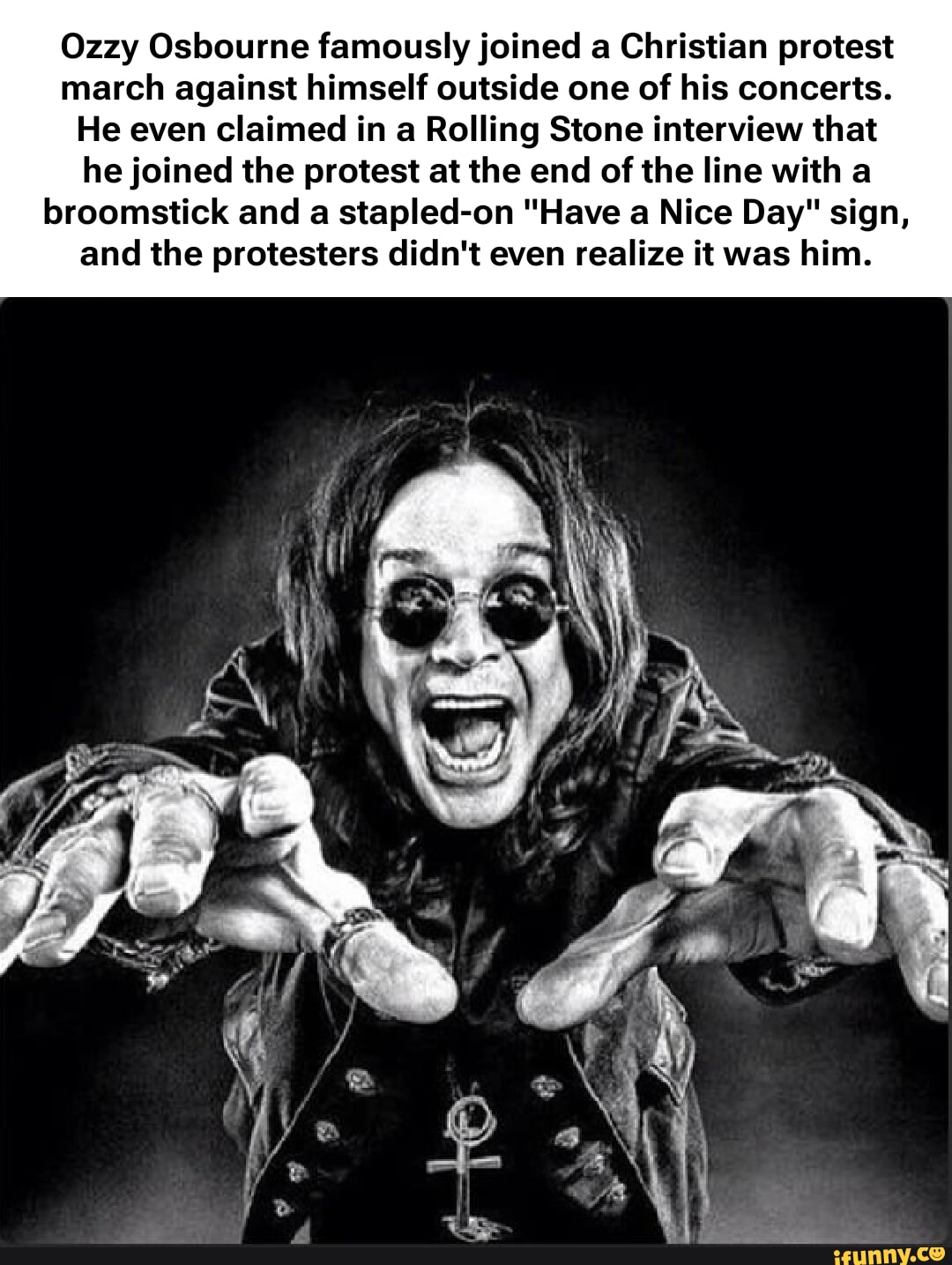 Ozzy Osbourne famously joined a Christian protest march against himself ...
