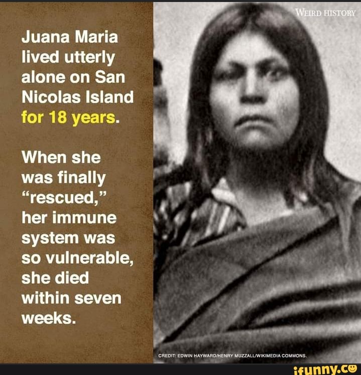 Juana Maria lived utterly alone on San Nicolas Island for 18 years ...