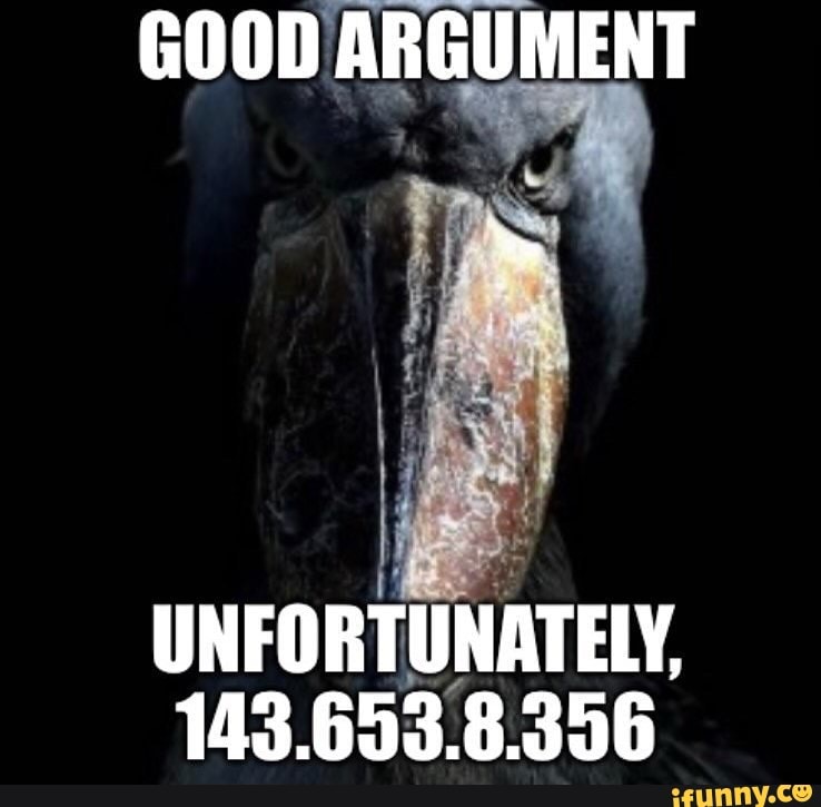 GOOD ARGUMENT UNFORTUNATELY 143.653.8.356 - iFunny