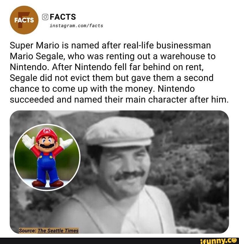 FACTS Super Mario is named after real-life businessman Mario Segale ...