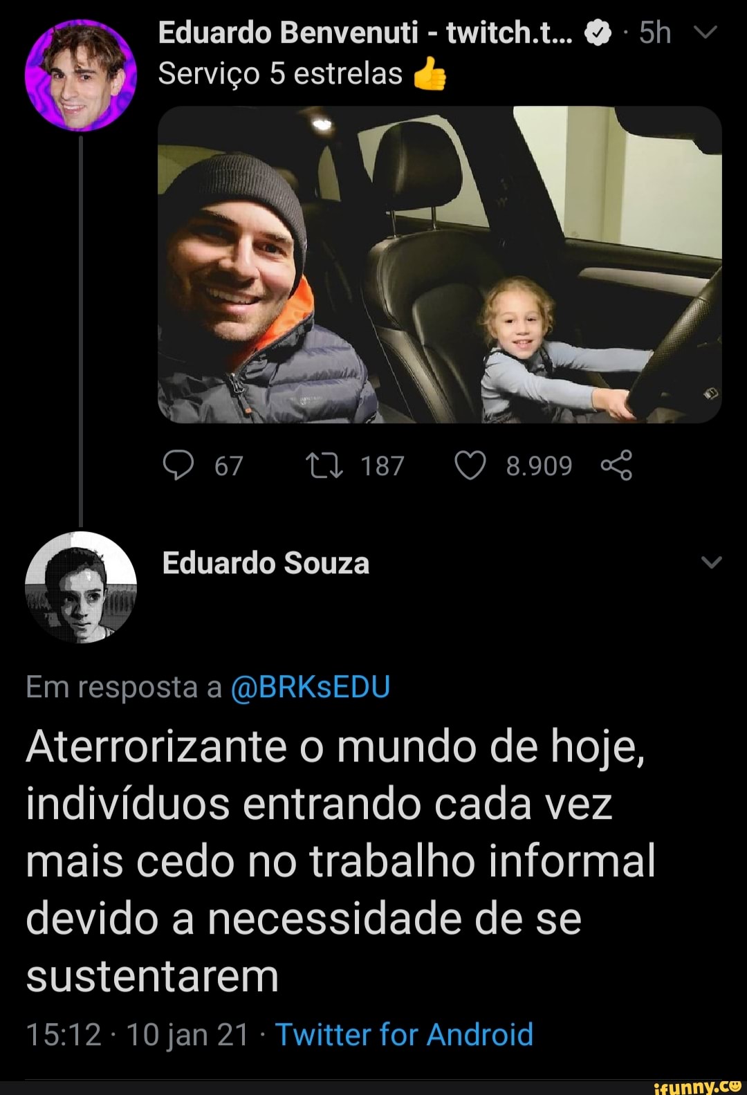 Eduardo Benvenuti - twitch.t... Serviço 5 estrelas ds O 67 187 8909 ...