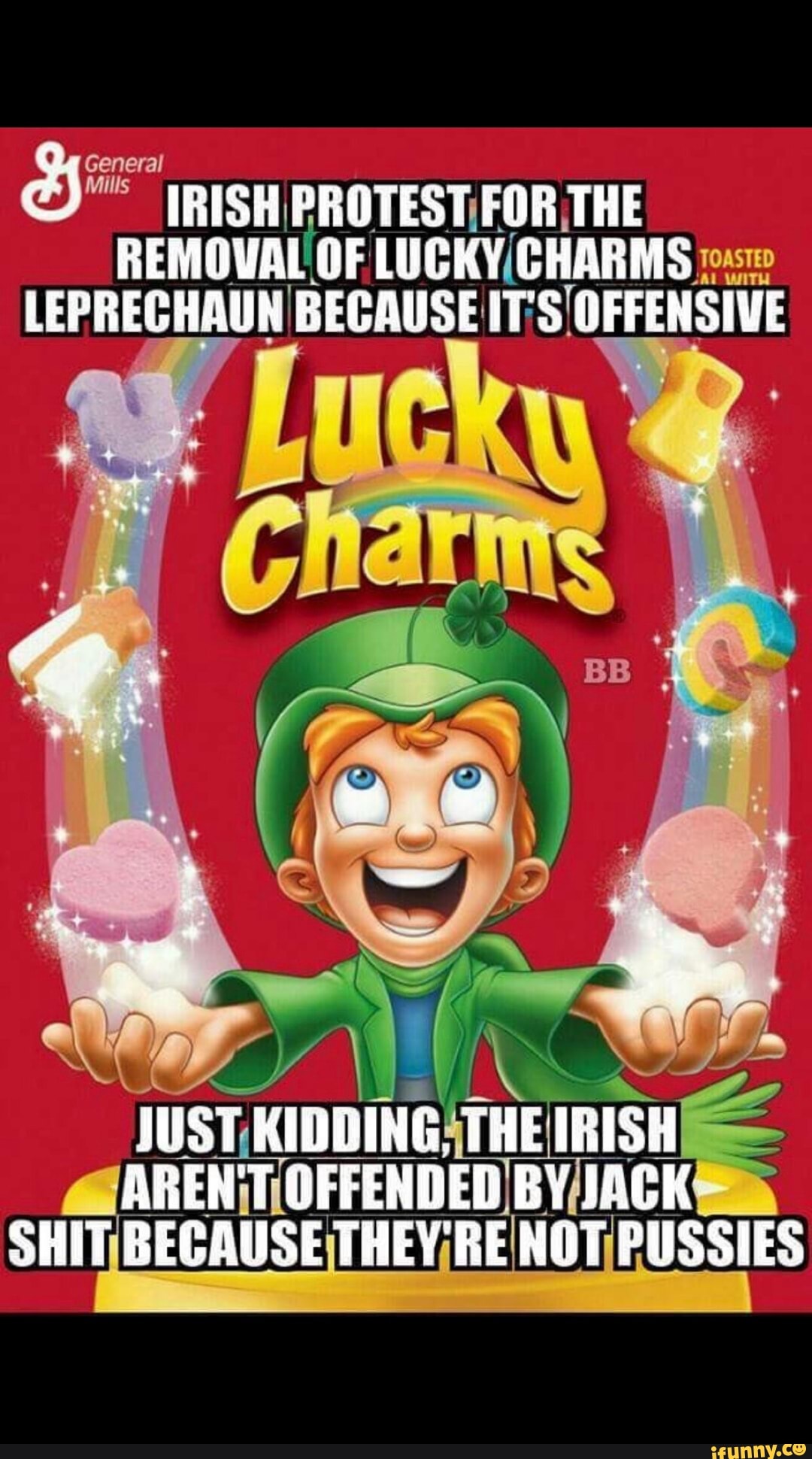 IRISH PROTEST FOR THE REMOVAL OF LUCKY(CHARMS ps LEPRECHAUN BECAUSE ITS ...
