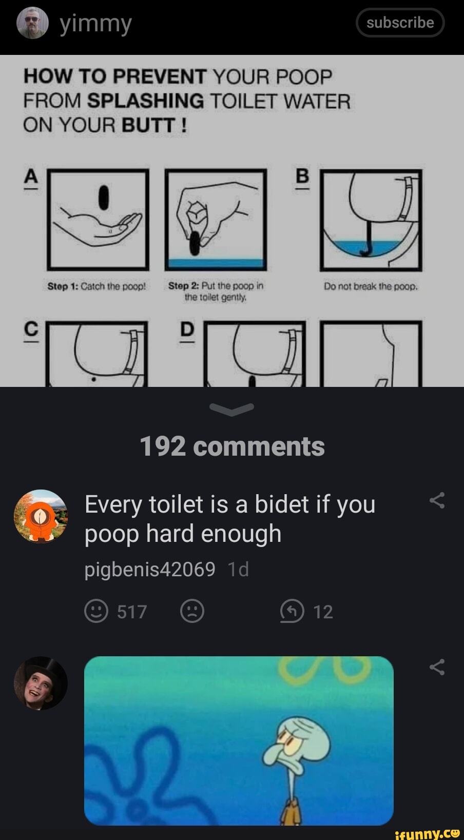 Yimmy subscribe HOW TO PREVENT YOUR POOP FROM SPLASHING TOILET WATER ON ...