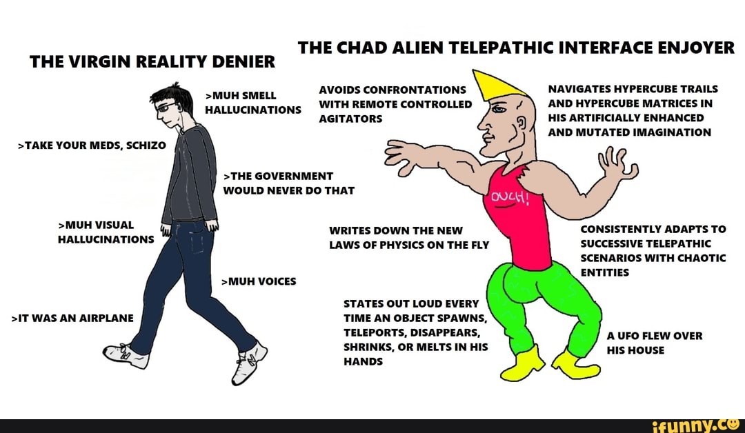 THE CHAD ALIEN TELEPATHIC INTERFACE ENJOYER THE VIRGIN REALITY DENIER ...