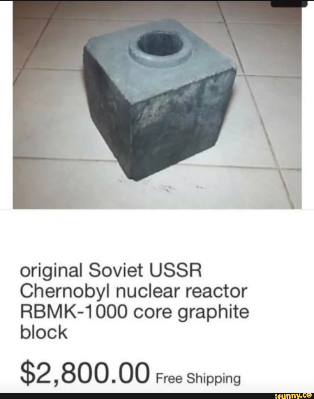 Original Soviet USSR Chernobyl nuclear reactor RBMK-1000 core graphite ...