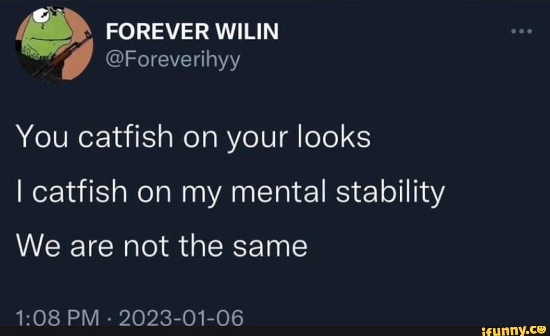 FOREVER WILIN @Foreverihyy You catfish on your looks I catfish on my ...
