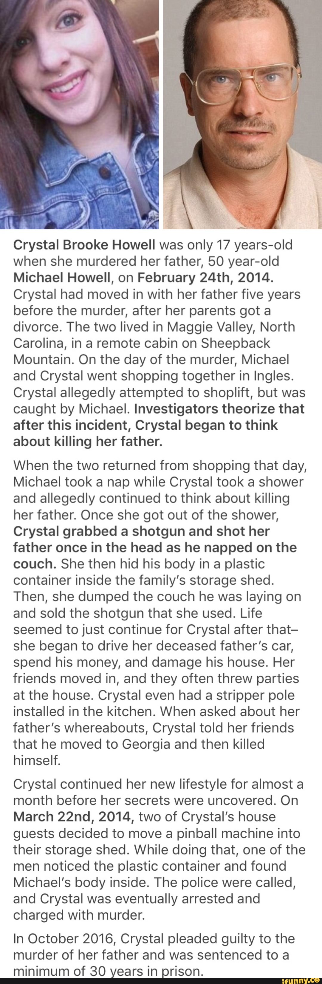 Crystal BrOOKe Howell was only 'I / years-Old when she murdered her ...