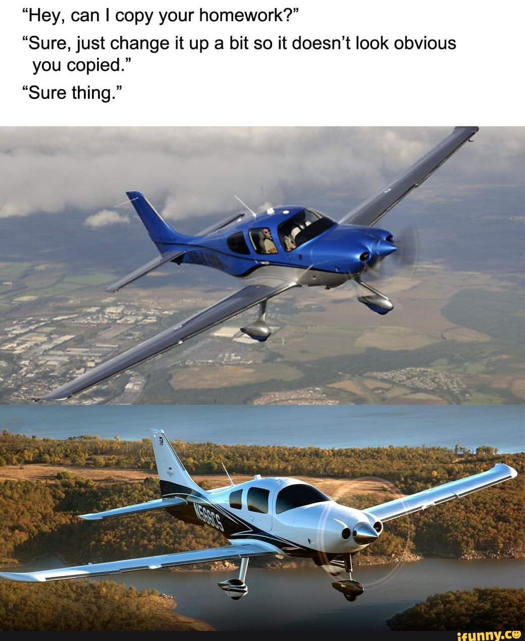 "Hey, can I copy your homework?" "Sure, just change it up a bit so it doesn't look obvious you ...