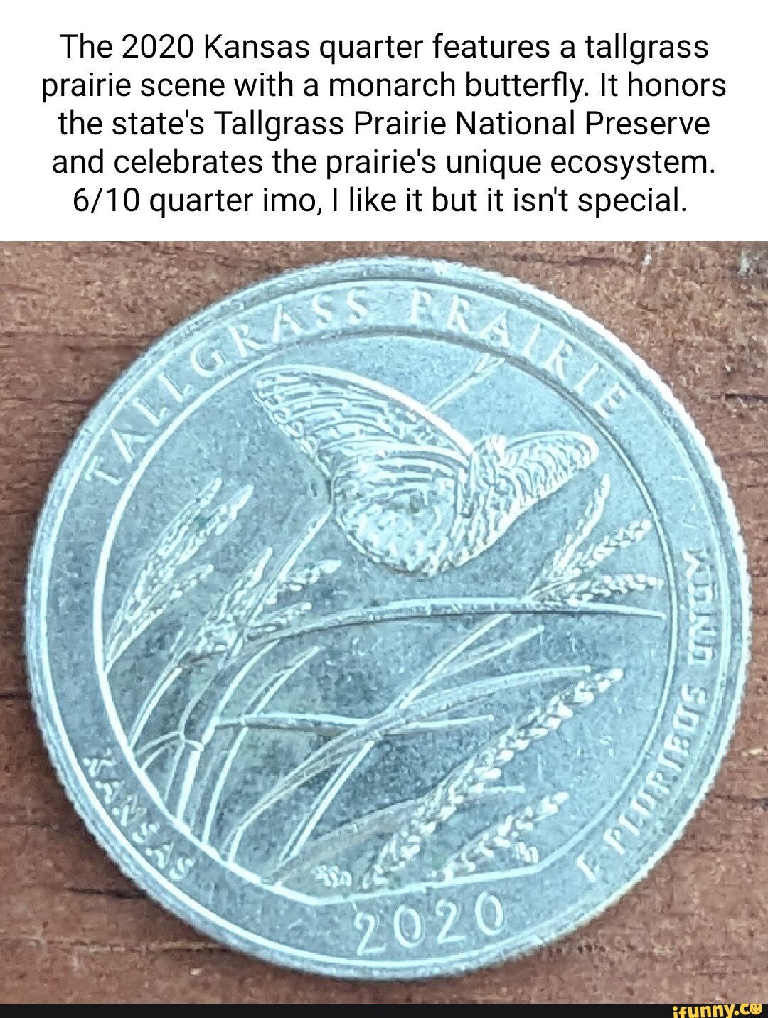 The 2020 Kansas quarter features a tallgrass prairie scene with a ...