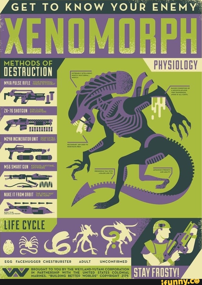 GET TO KNOW YOUR ENEMY XENOMORPH PHYSIOLOGY OF I PULSE LIFE CYCLE EGG ...