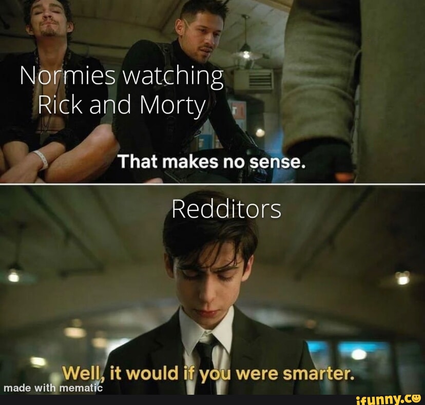 Normies watching Rick and Marty That makes no sense. Redditors it would ...