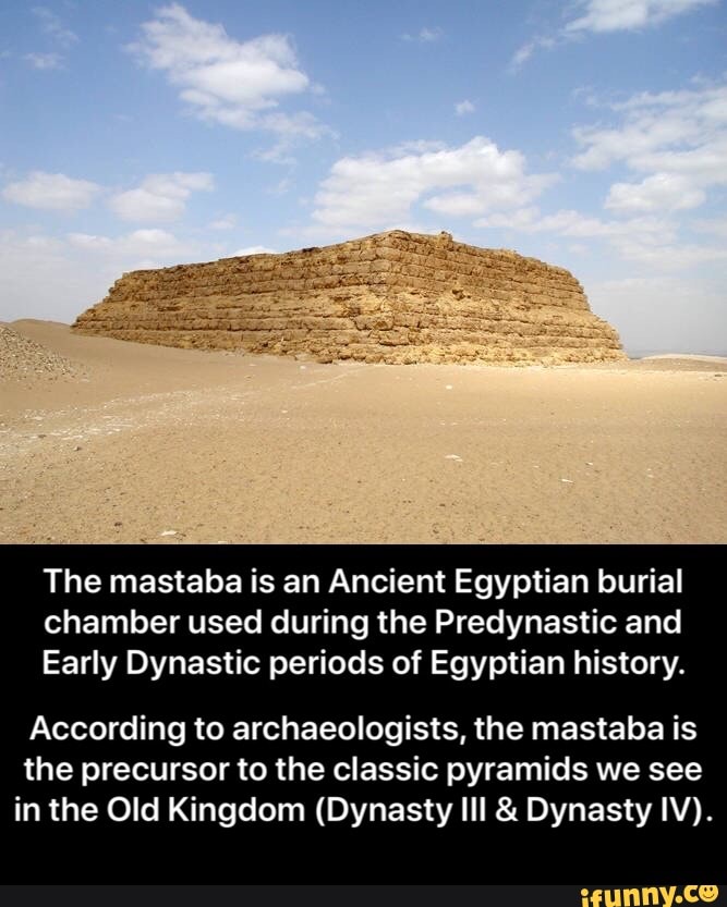 The mastaba is an Ancient Egyptian burial chamber used during the ...