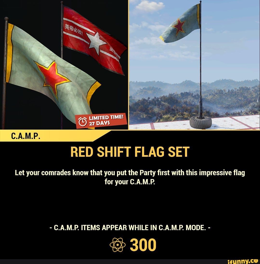 RED SHIFT FLAG SET Let your comrades know that you put the Party first ...