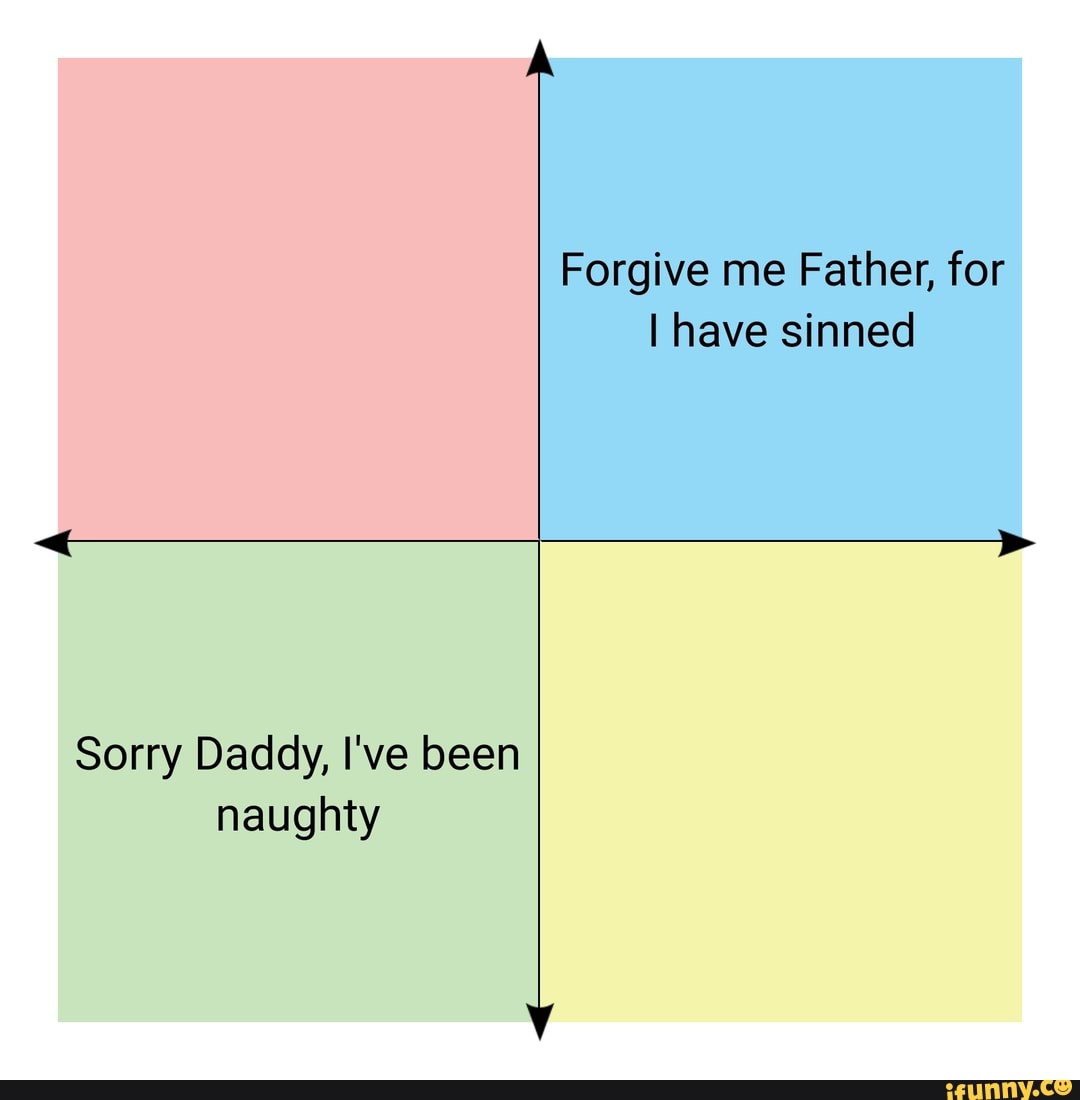 Forgive me Father, for I have sinned Sorry Daddy, I've been naughty ...