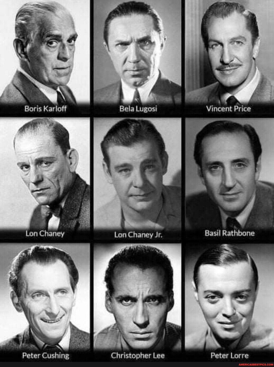 Boris Karloff Bela Lugosi Vincent Price OF ' a Lon Chaney Lon Chaney Jr ...