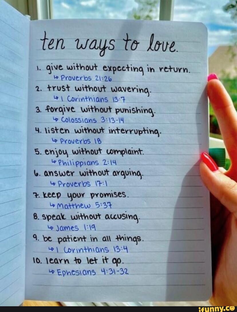 "Si I ten ways to Love Give without expecting in return. Proverbs 2 ...