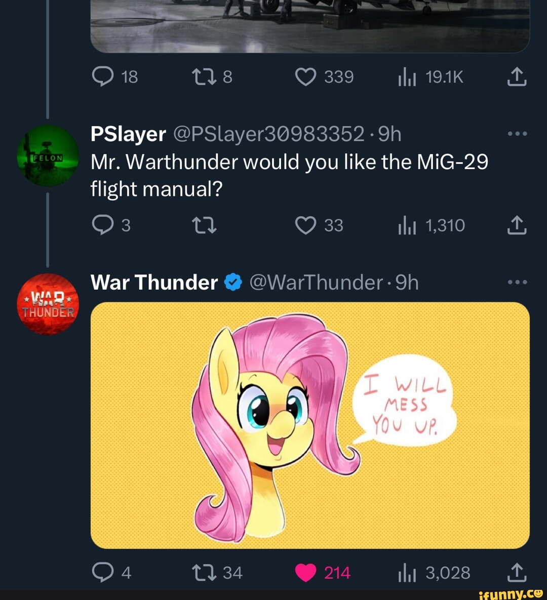339 PSlayer Mr. Warthuncder would you like the MiG-29 flight manual? 33 ...