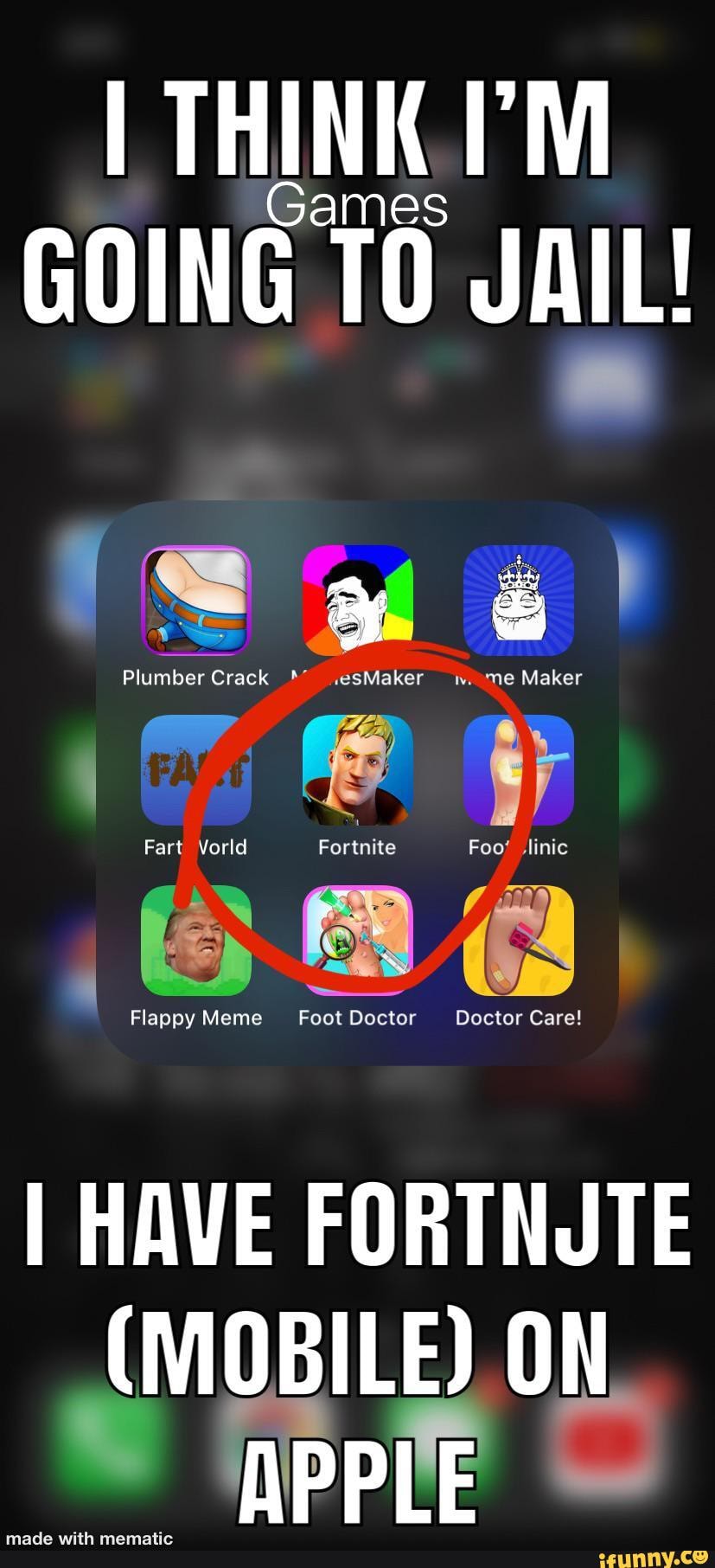 THINK GOING TO JAIL! Fart Fortnite Flappy Meme Foot Doctor Doctor Care ...