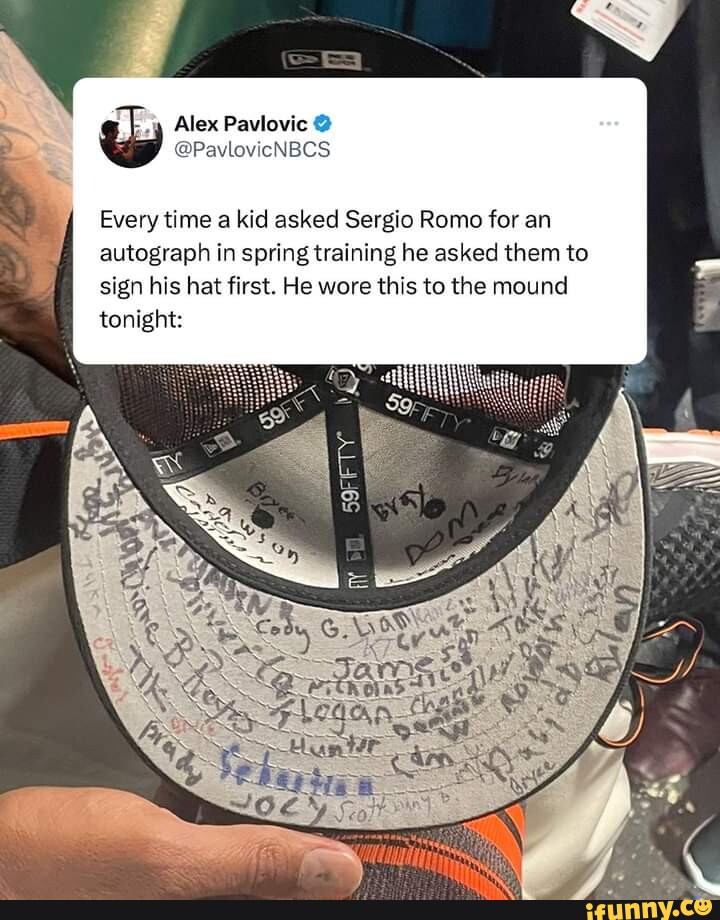 Alex Pavlovic @PavlovicNBCS Every time a kid asked Sergio Romo for an ...