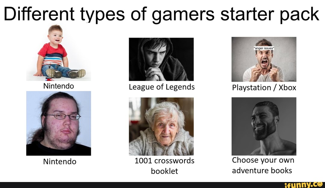 Different types of gamers starter pack League Nintendo League of ...