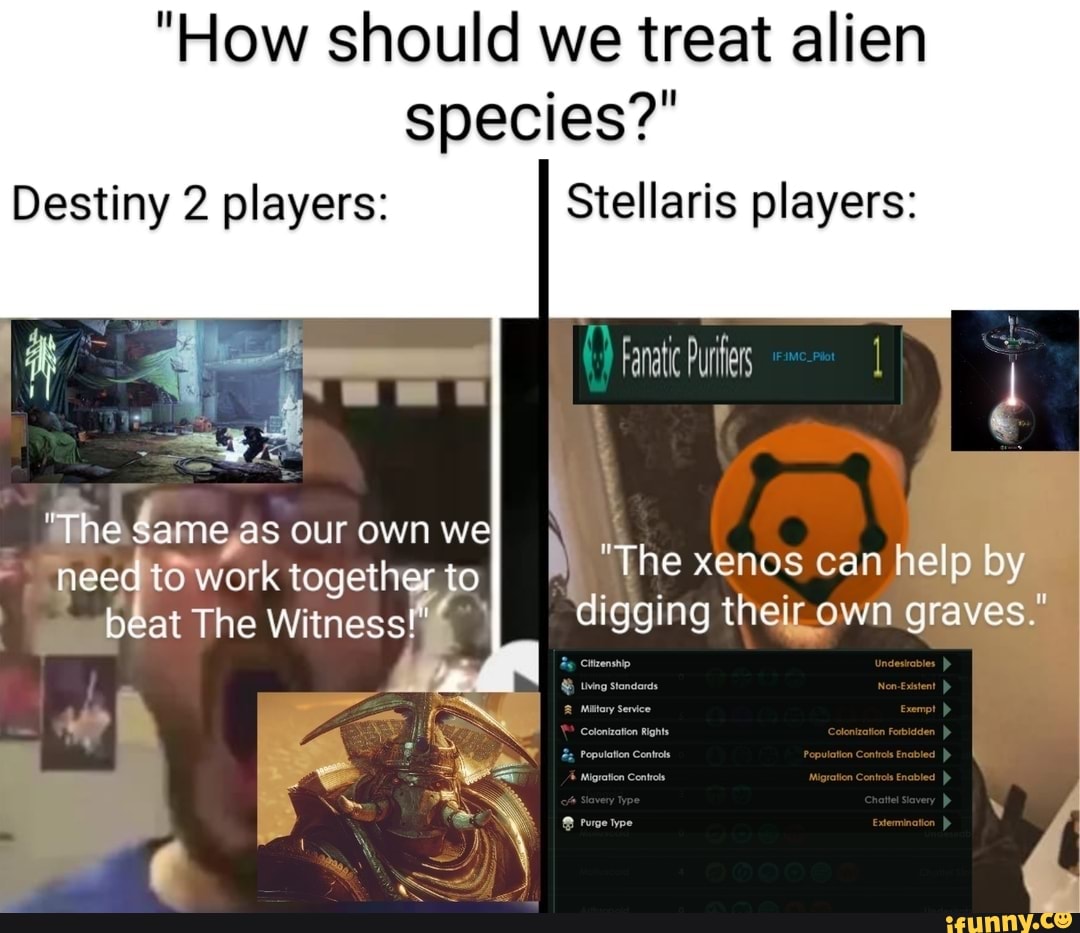 "How should we treat alien species?" Destiny 2 players: Stellaris ...