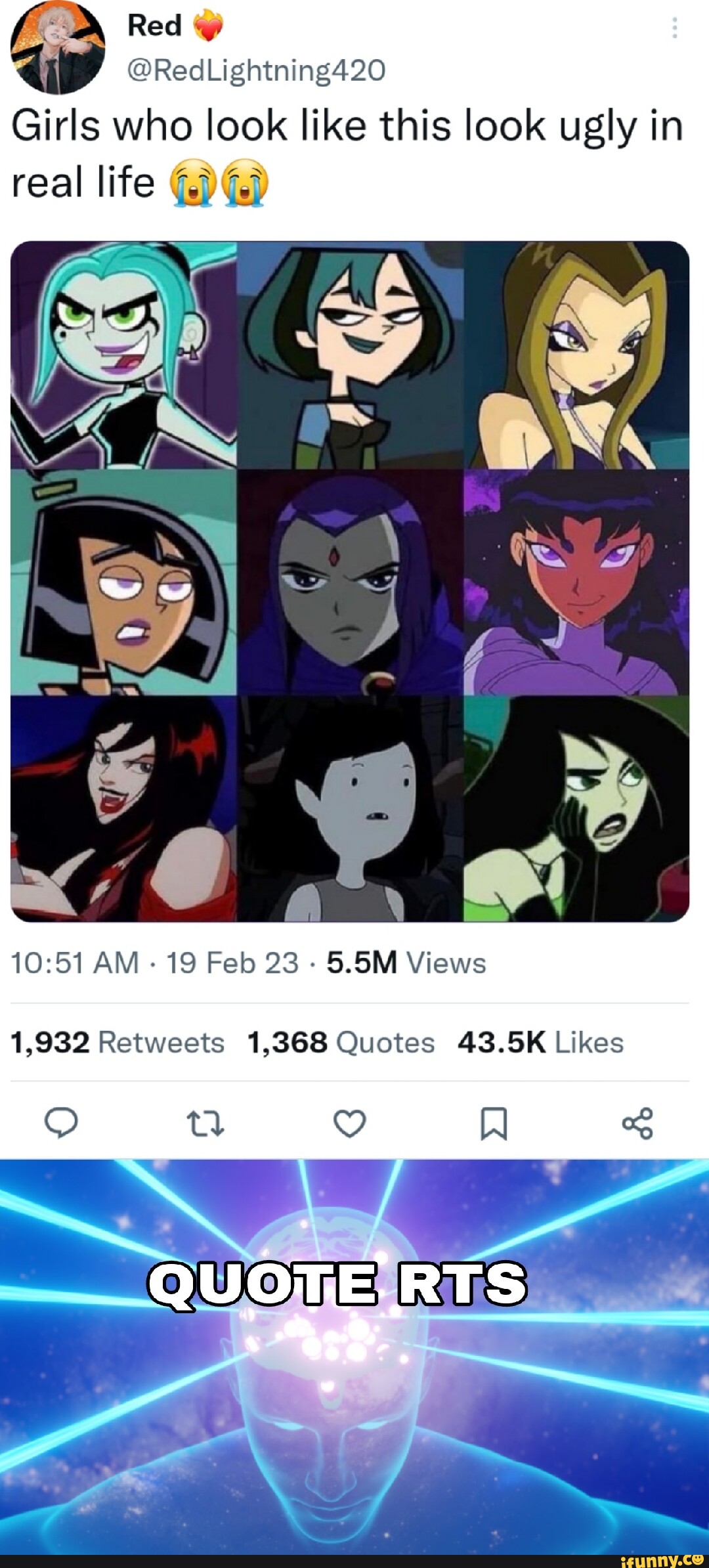 Red @RedLightning420 Girls who look like this look ugly in real life AM ...