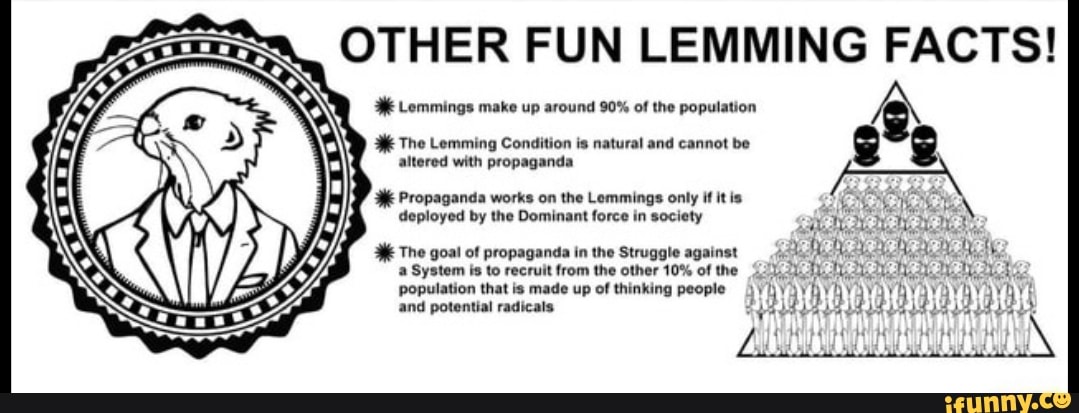 Lemmings make up around 90% of the population 3& The Lemming Condition ...